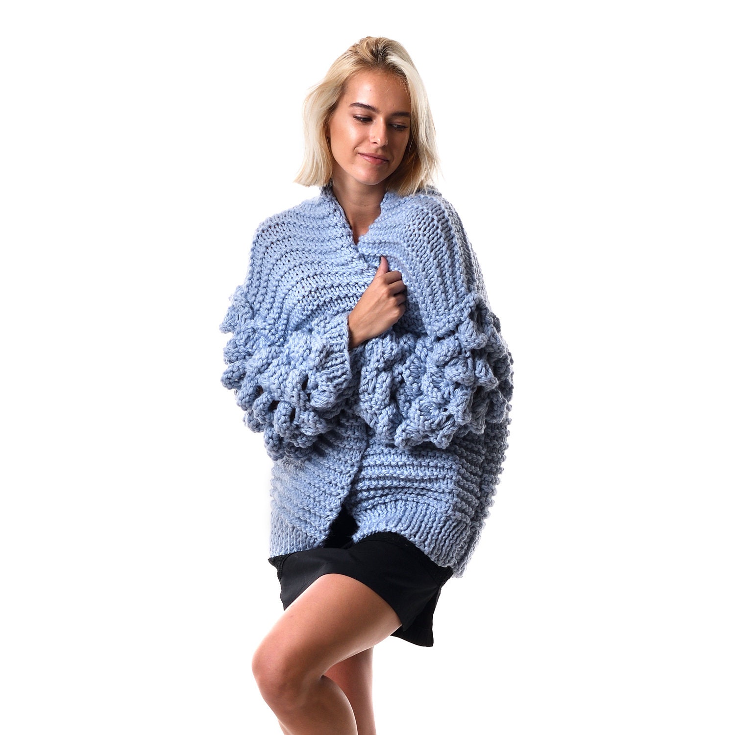 Chunky Cardigan/women's Knitted Coat/alpaca Wool Chunky Sweater/wedding ...