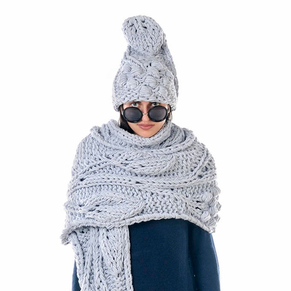 Hand Knit Bulky Slouchy Hat Cap Wool Thick Warm Bulky Big Soft - Etsy