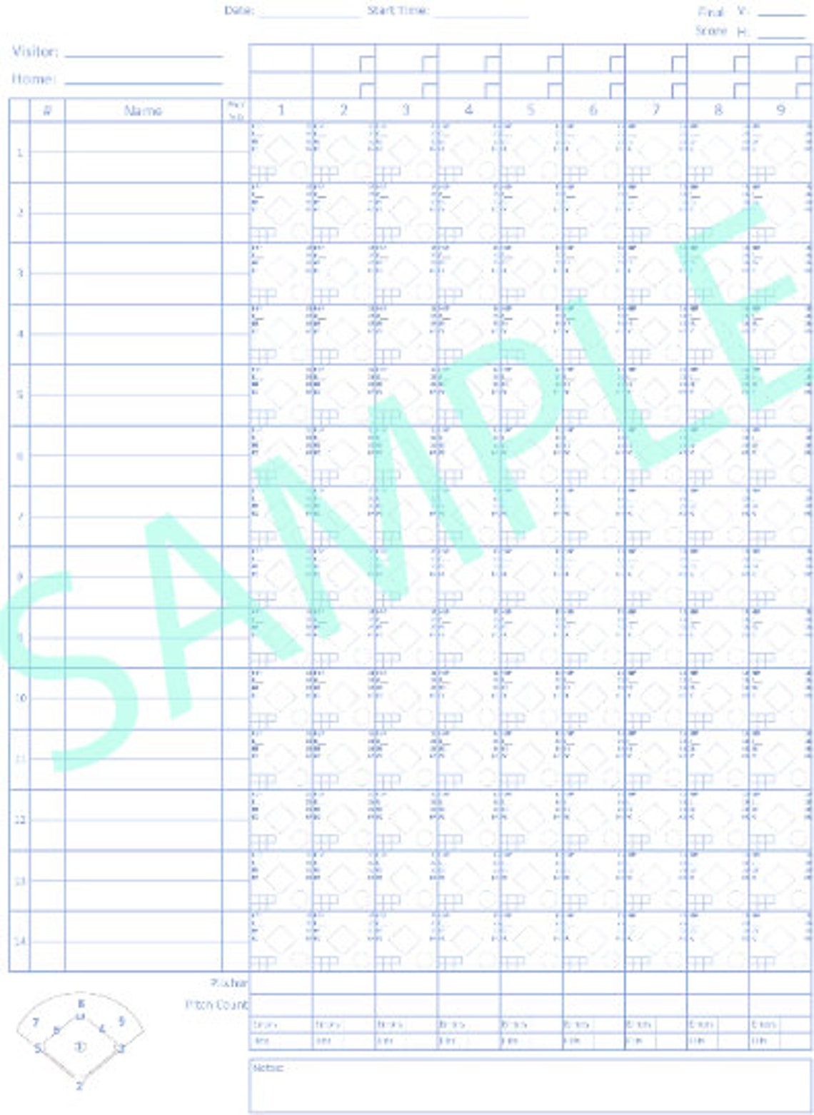 Baseball Softball Scorecards, Digital UNLIMITED Print - Etsy