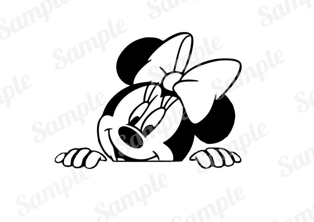 Peeking Minnie Mouse Inspired Svg Png Digital File - Etsy
