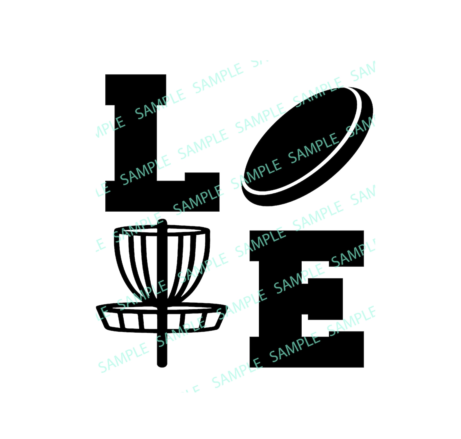 LOVE Frisbee Disc Golf Svg Png Digital File | Etsy