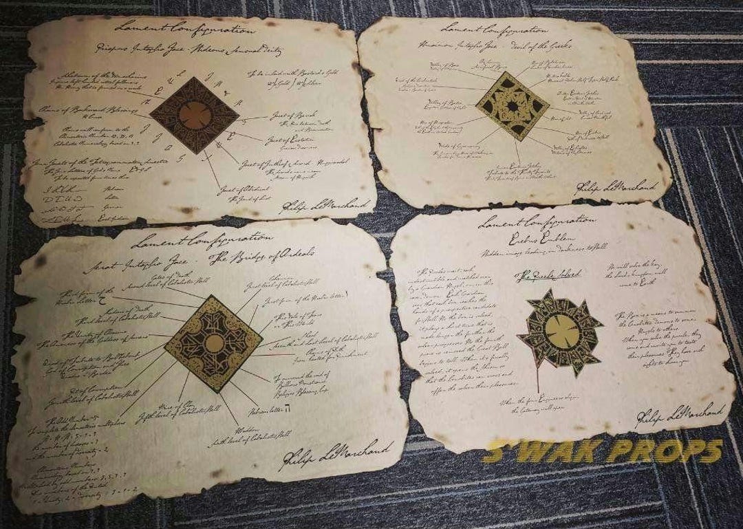 Hellraiser Lament Configuration Philip Lemarchand's Notes Weathered ...