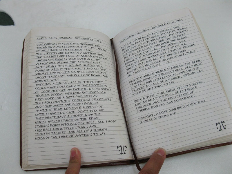 Rorschach's Journal Prop Replica - Etsy
