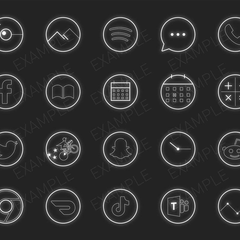 Neon App Icons - Etsy