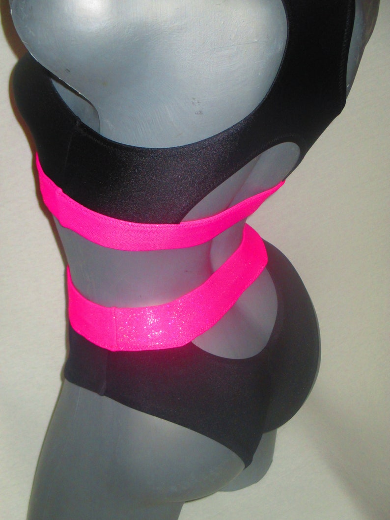 80s Bikini Set Retro Swimsuit 2 Piece Crop Top High Leg High - Etsy