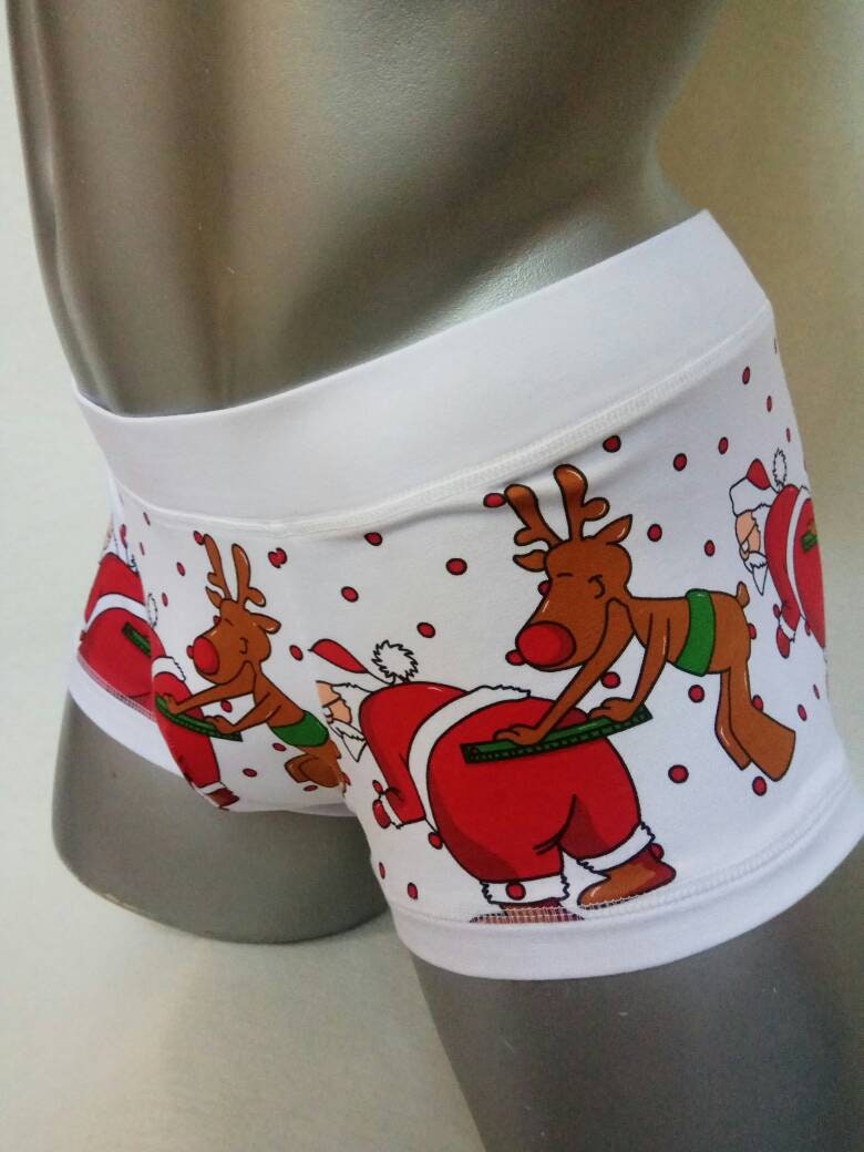 Mens Underwear Boxers Christmas Gift Rudolph and Santa Claus - Etsy ...