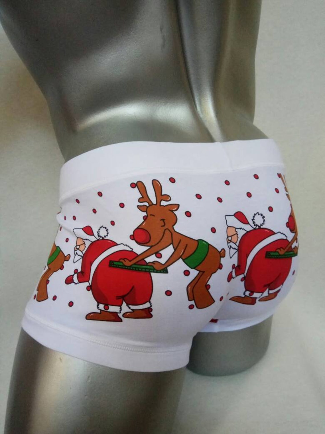 Mens Underwear Boxers Christmas Gift Rudolph and Santa Claus - Etsy ...