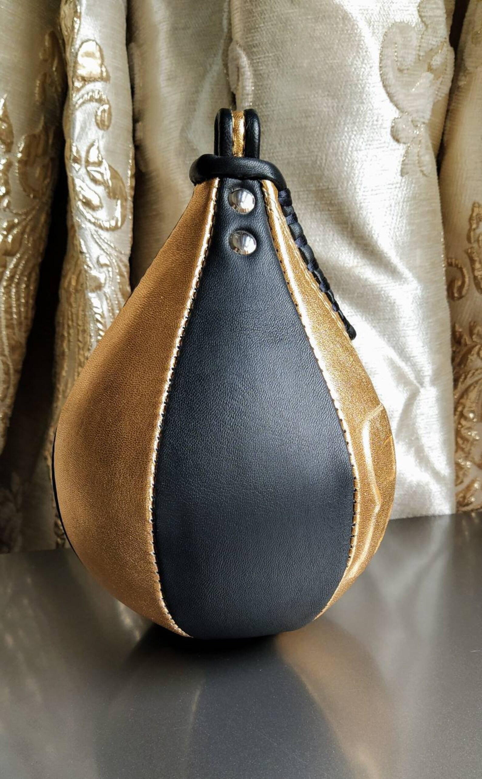 5x8 Speed Bag Black Gold Leather Punching Bag4x7 Boxing Ball - Etsy