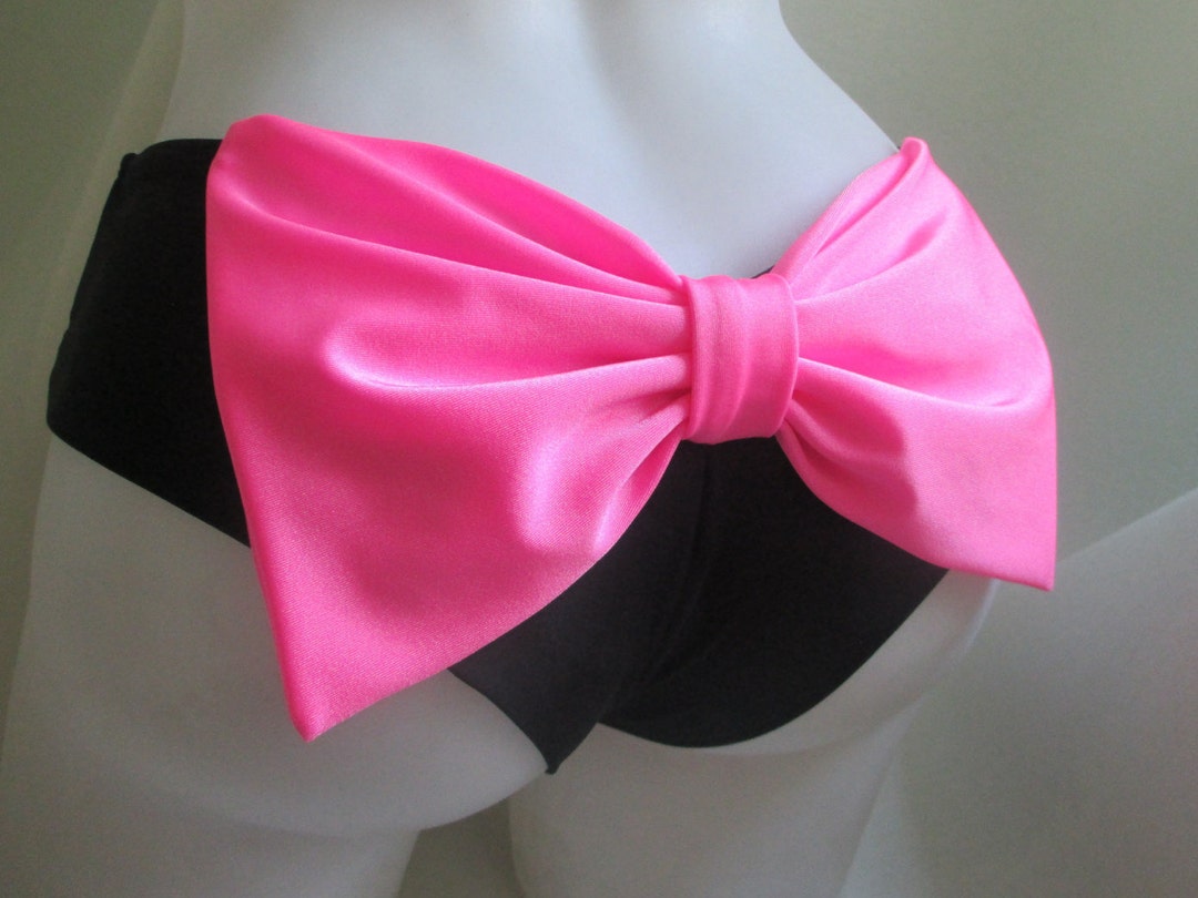 Cheeky Bikini Bottoms Only , Big Pink Bow Brazilian Swimming Shorts ...