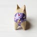 Hand-carved Wooden Little Pig Metallic Purple Floral Short Farm Colour ...