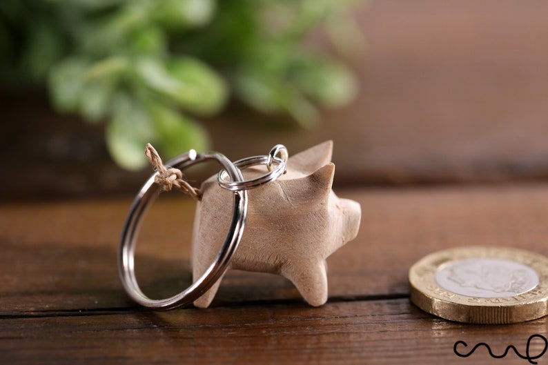 Handmade Wooden Little Pig Keyring Key Fob Unique Gift Wedding | Etsy