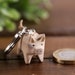Handmade Wooden Little Pig Keyring Key Fob Unique Gift Wedding Animal ...