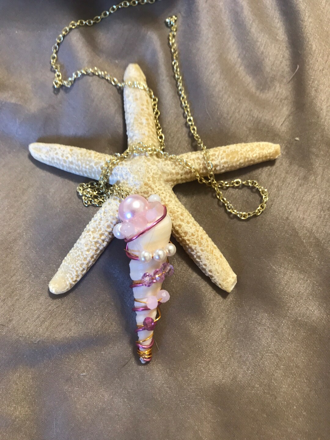 Turret Seashell Necklace Seashell Pendant Summer Jewelry Seashell ...