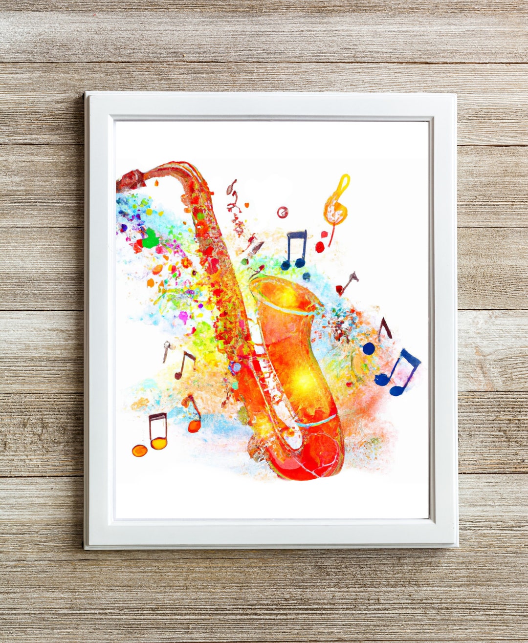 Music Wall Art Saxophone Print With Musical Notes - Etsy