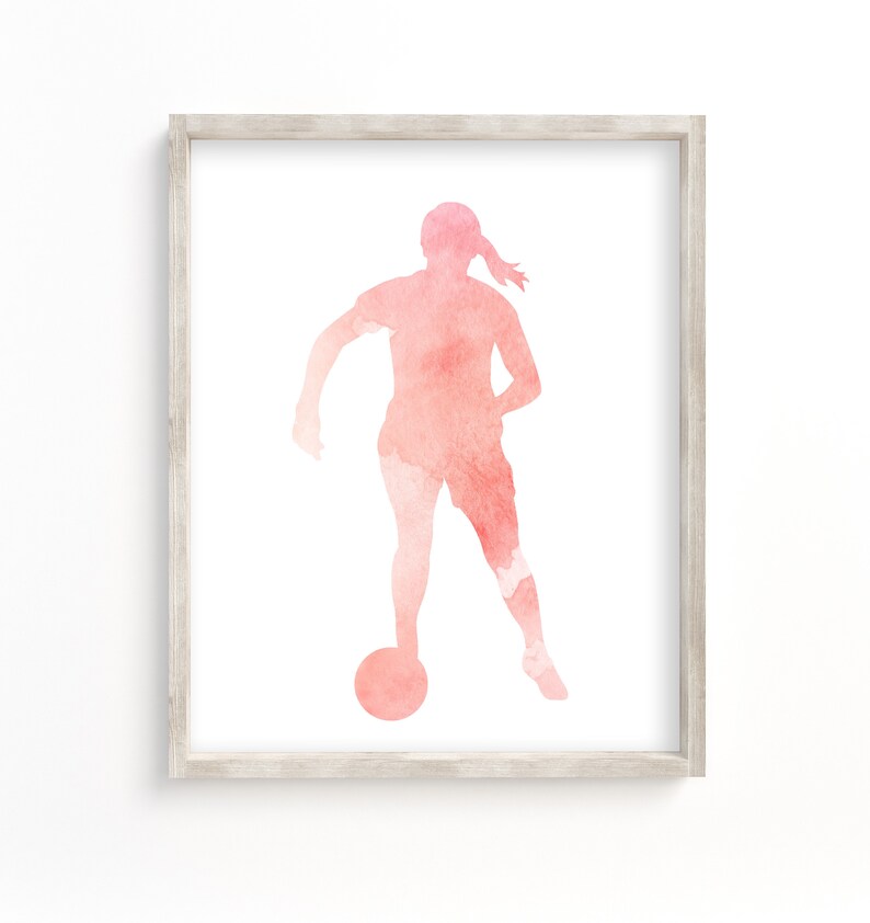 Printable Soccer Girl Wall Art Set For 6 Prints Girls | Etsy