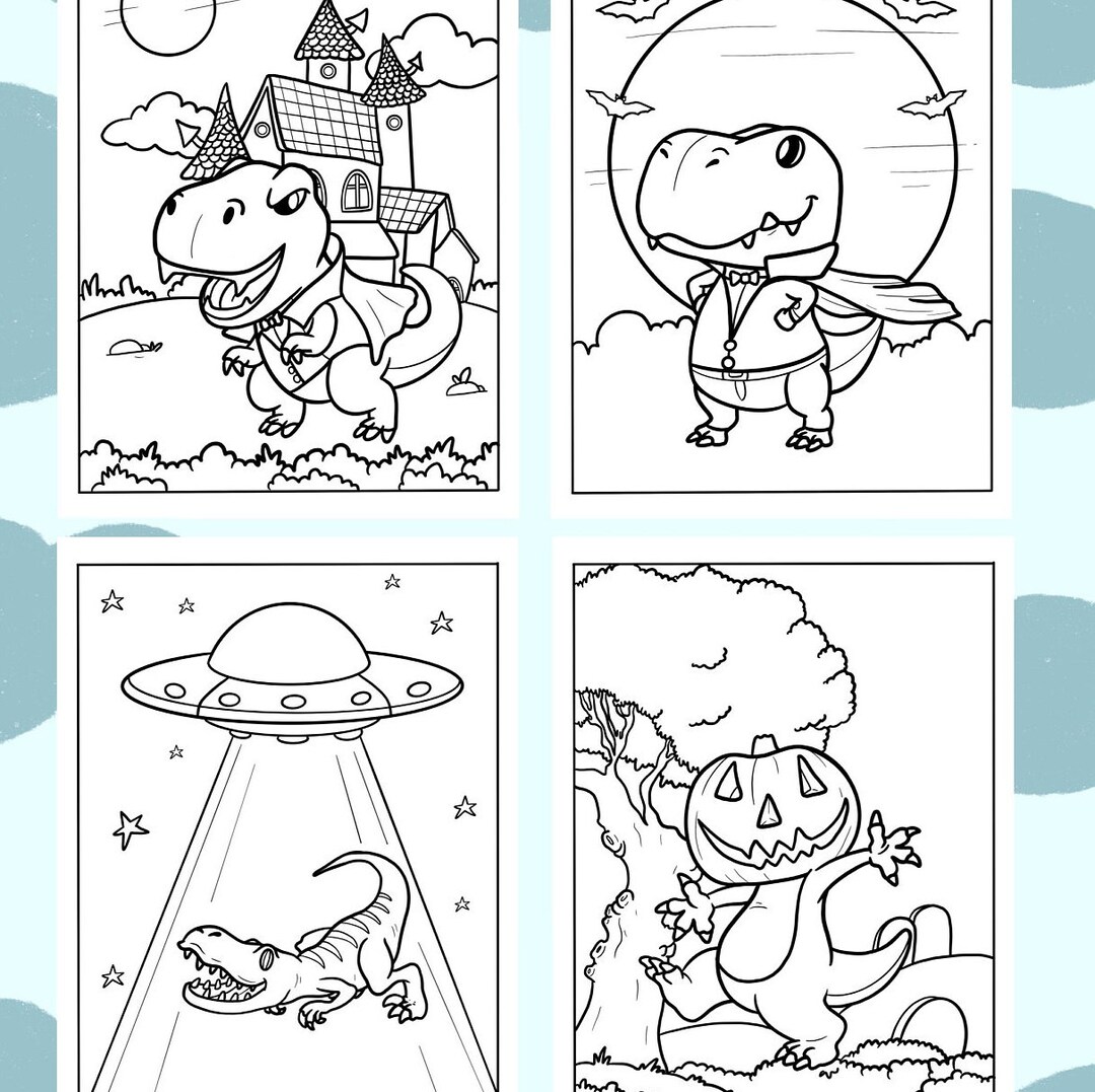 Dinosaur Coloring Pages, Digital Download, Dino Coloring Book, Dinosaur ...