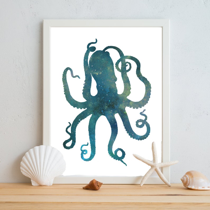 Ocean Animals Prints Digital Download Octopus Print Decor - Etsy