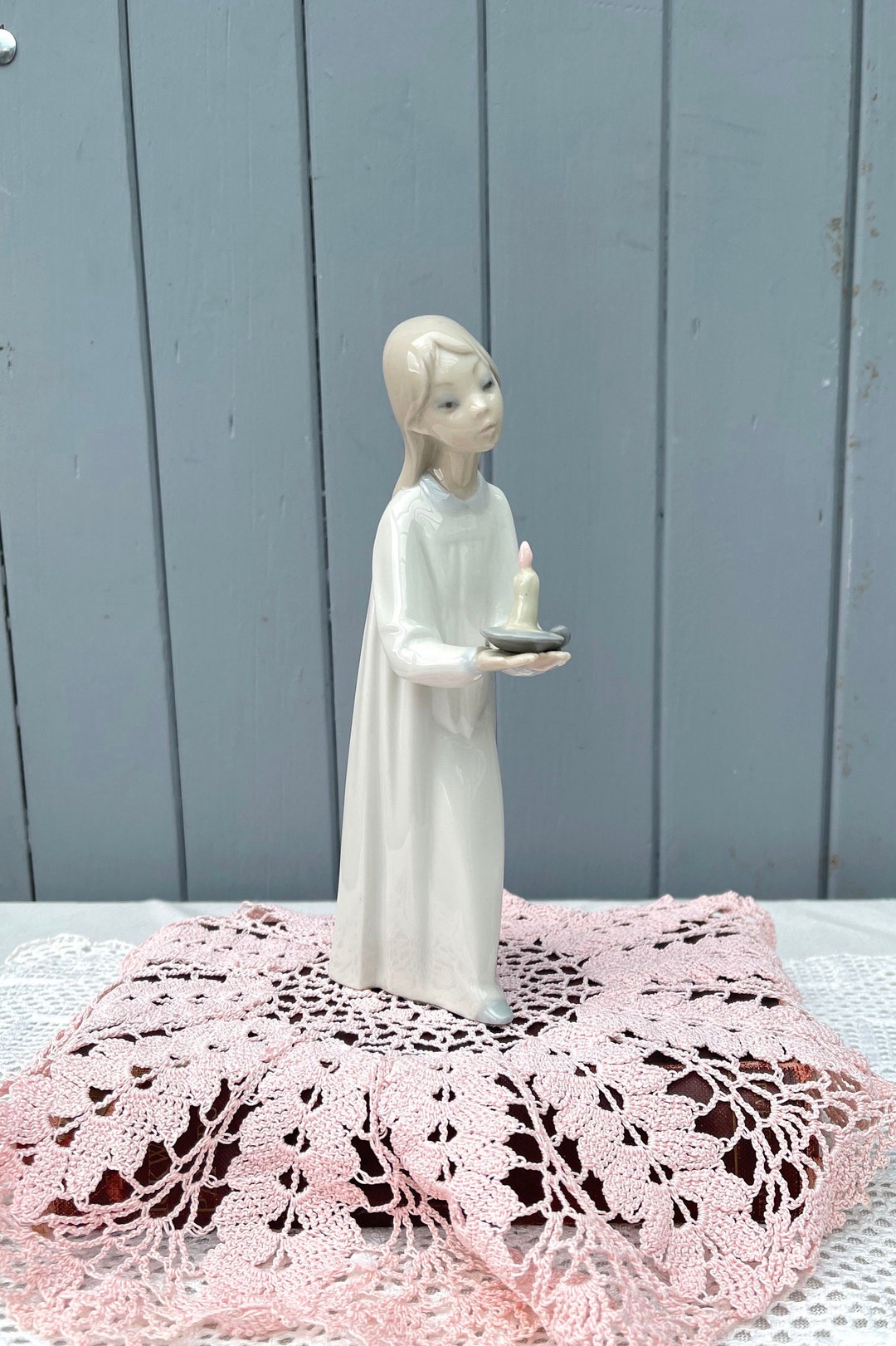 RARE Vintage Lladro Figurine 'girl With Candle' - Etsy