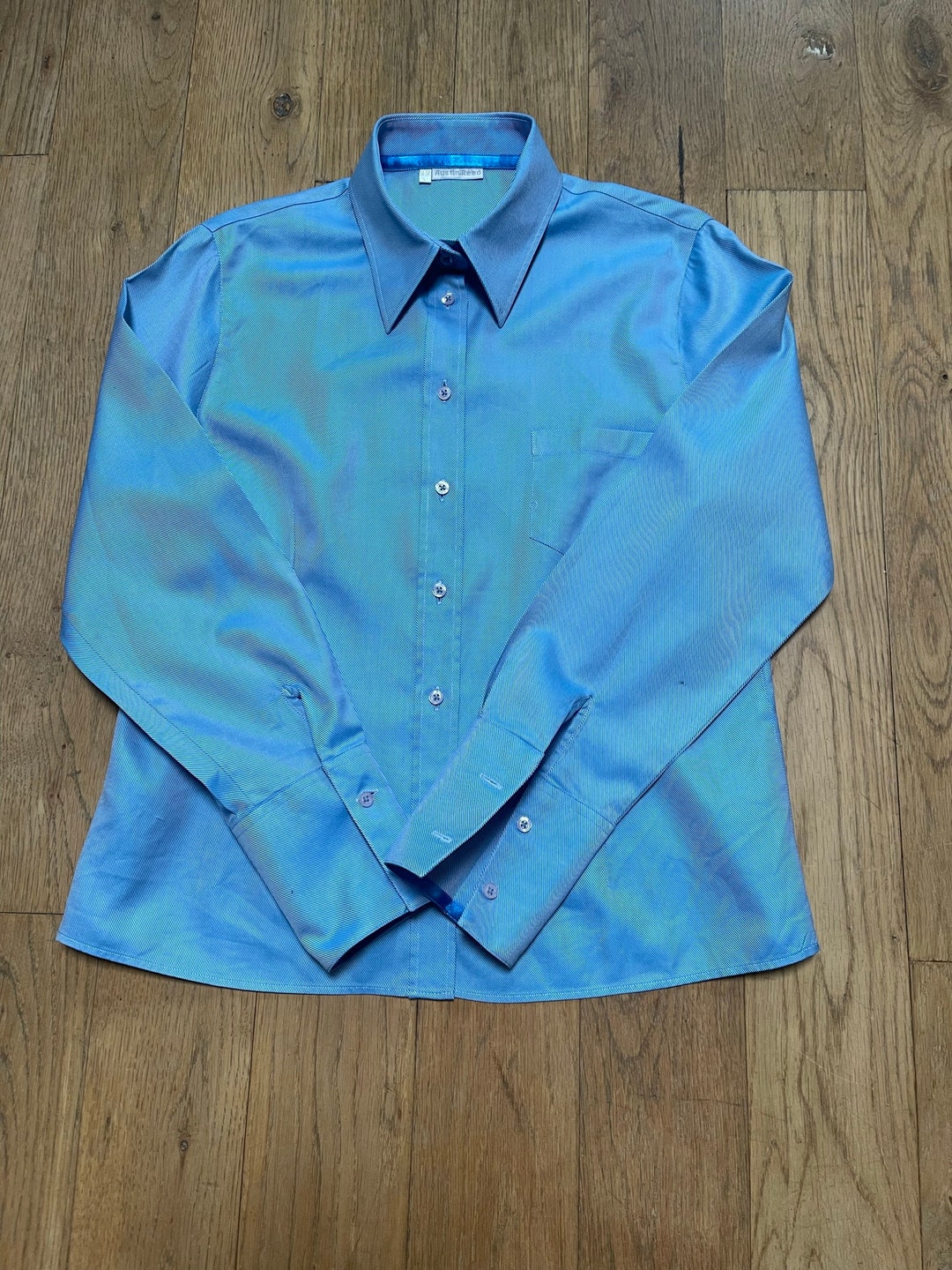 Classic Vintage Ladies Austin Reed Shirt Shiny Blue Size UK 14/EU38 - Etsy