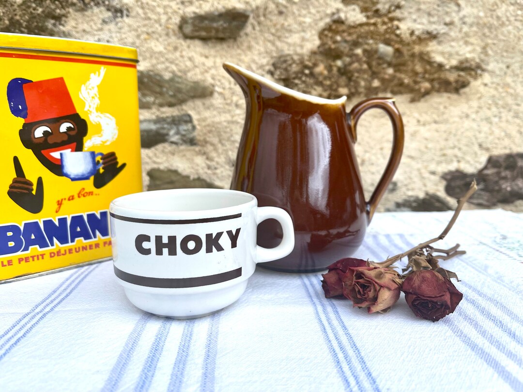 Jug: Brown French Vintage Choky Cup and Hot Chocolate Set - Etsy