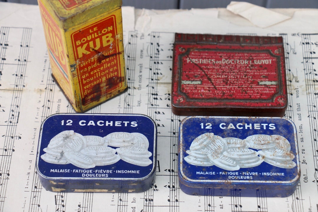 French Vintage Tins X 4. French Vintage Shabby Chic. - Etsy