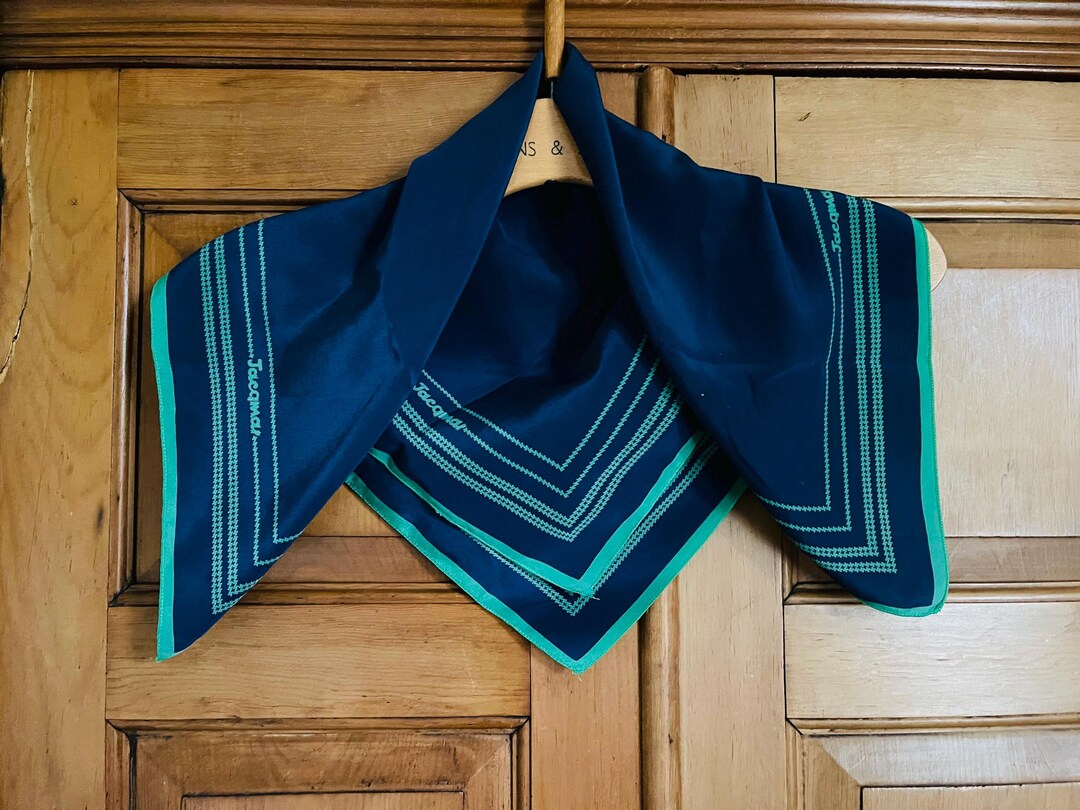 Vintage Jacqmar Silk Scarf. Blue Floral Design. 1970's. Ultimate ...