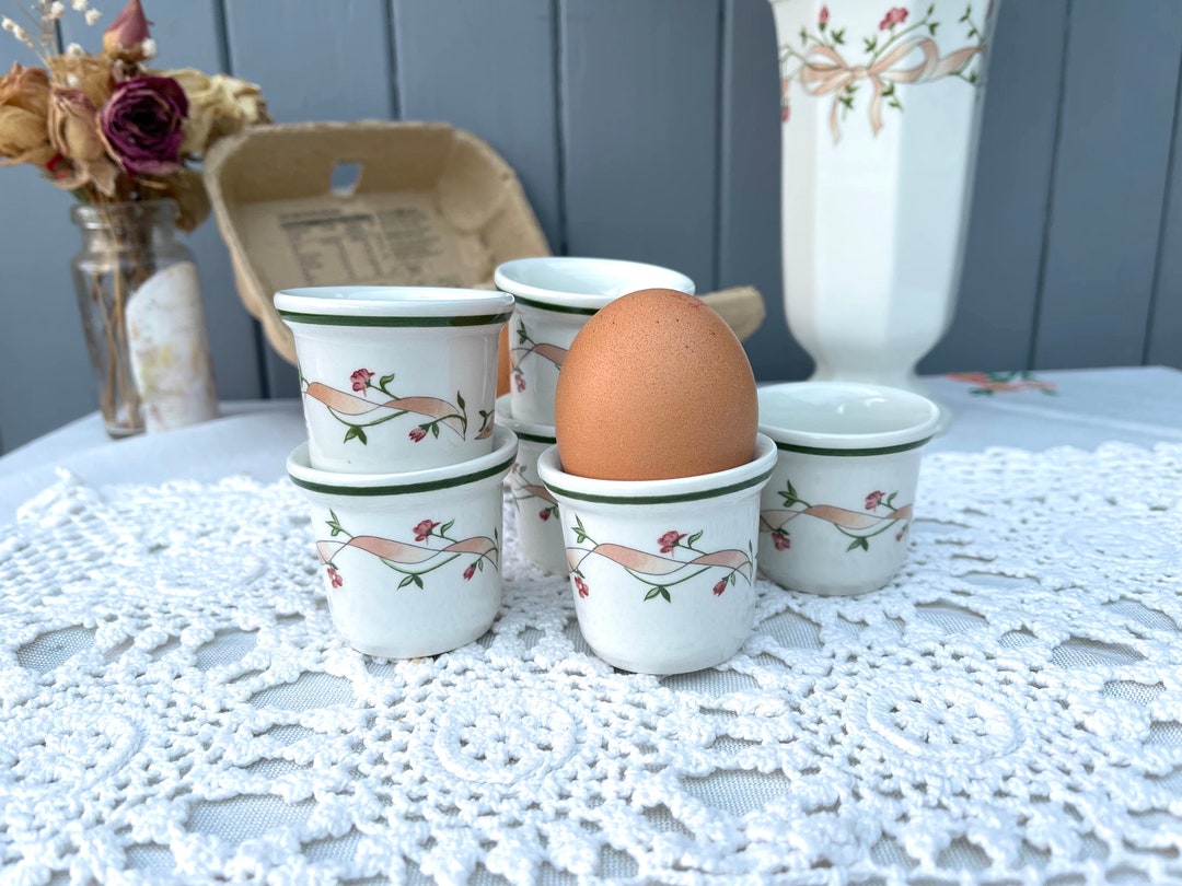 Set of 6 X Eternal Beau Vintage Egg Cups 1980's Vintage Chic - Etsy