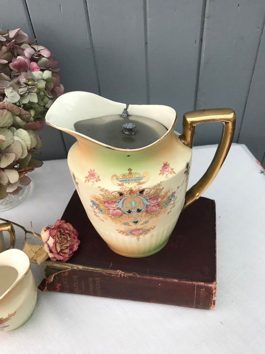Antique Crown Devon Jug 1900 Blush Vintage Country Kitchen Decor - Etsy
