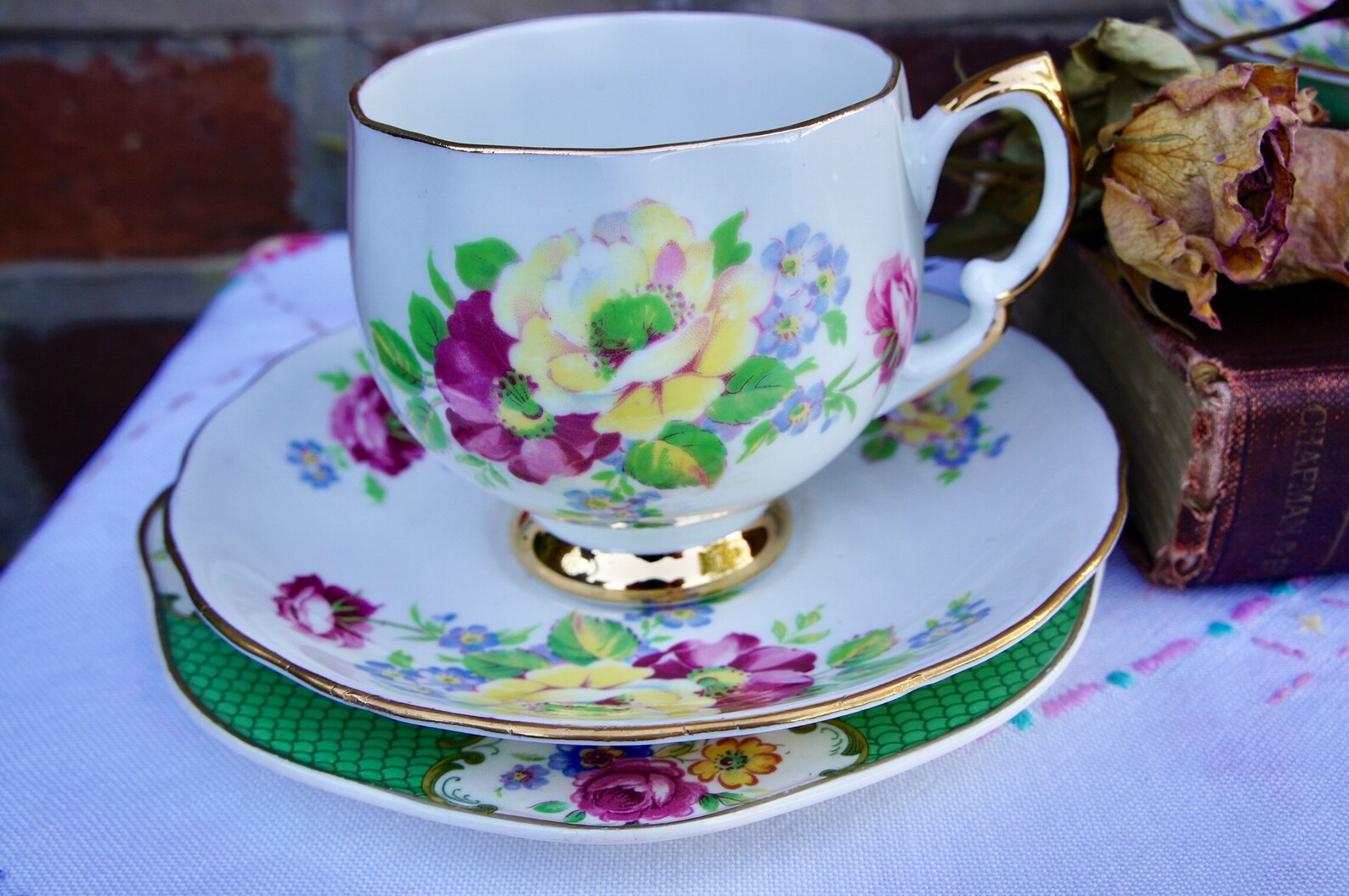 Crown Regent Tea Set Trio of English Bone China Tea Cups | Etsy UK