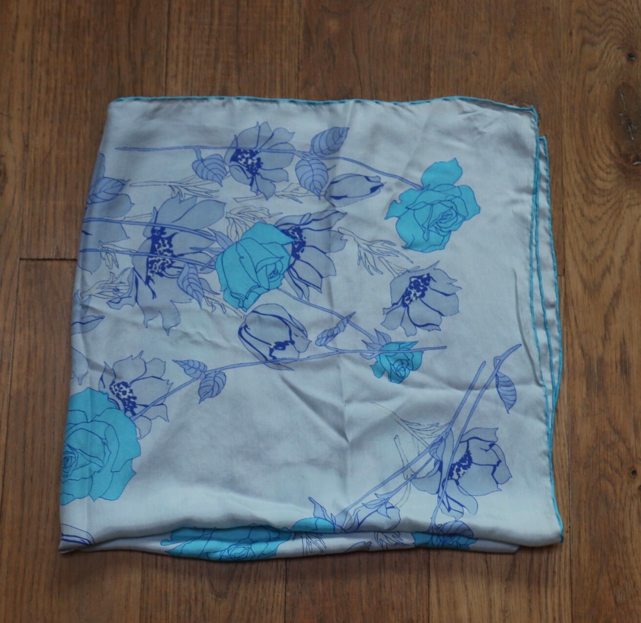 Vintage Jacqmar Pure Silk Scarf. Blue Floral Design Ultimate - Etsy UK
