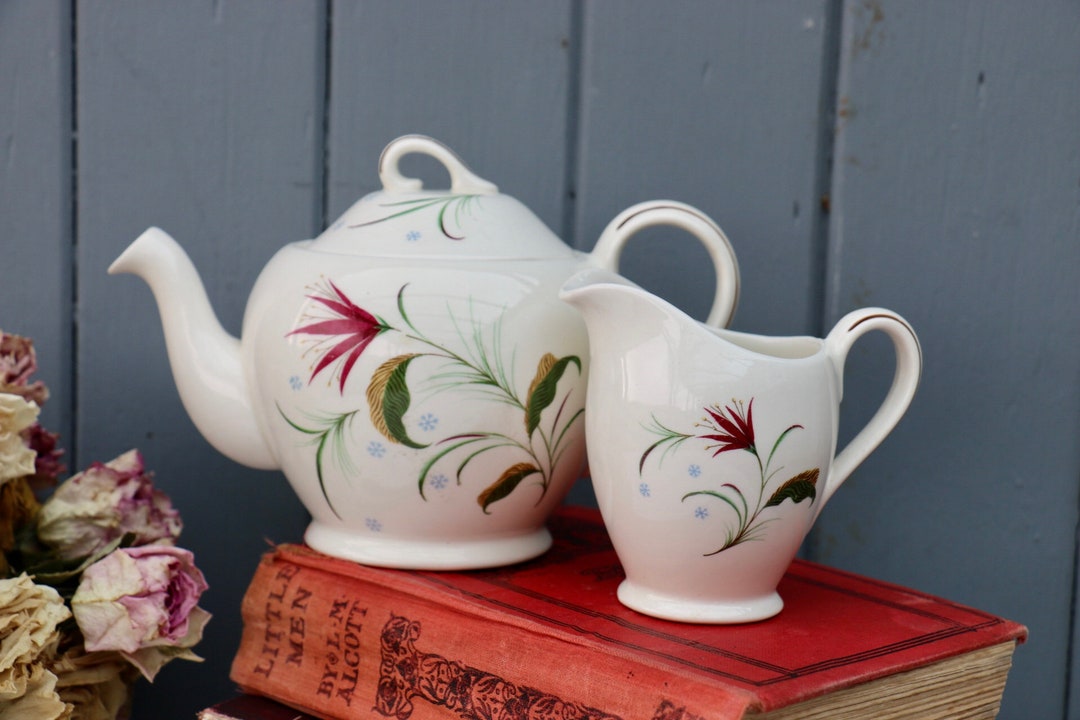 Beautiful Vintage Porcelain Tea Set for TWO. 1930's Grindley Bone China ...