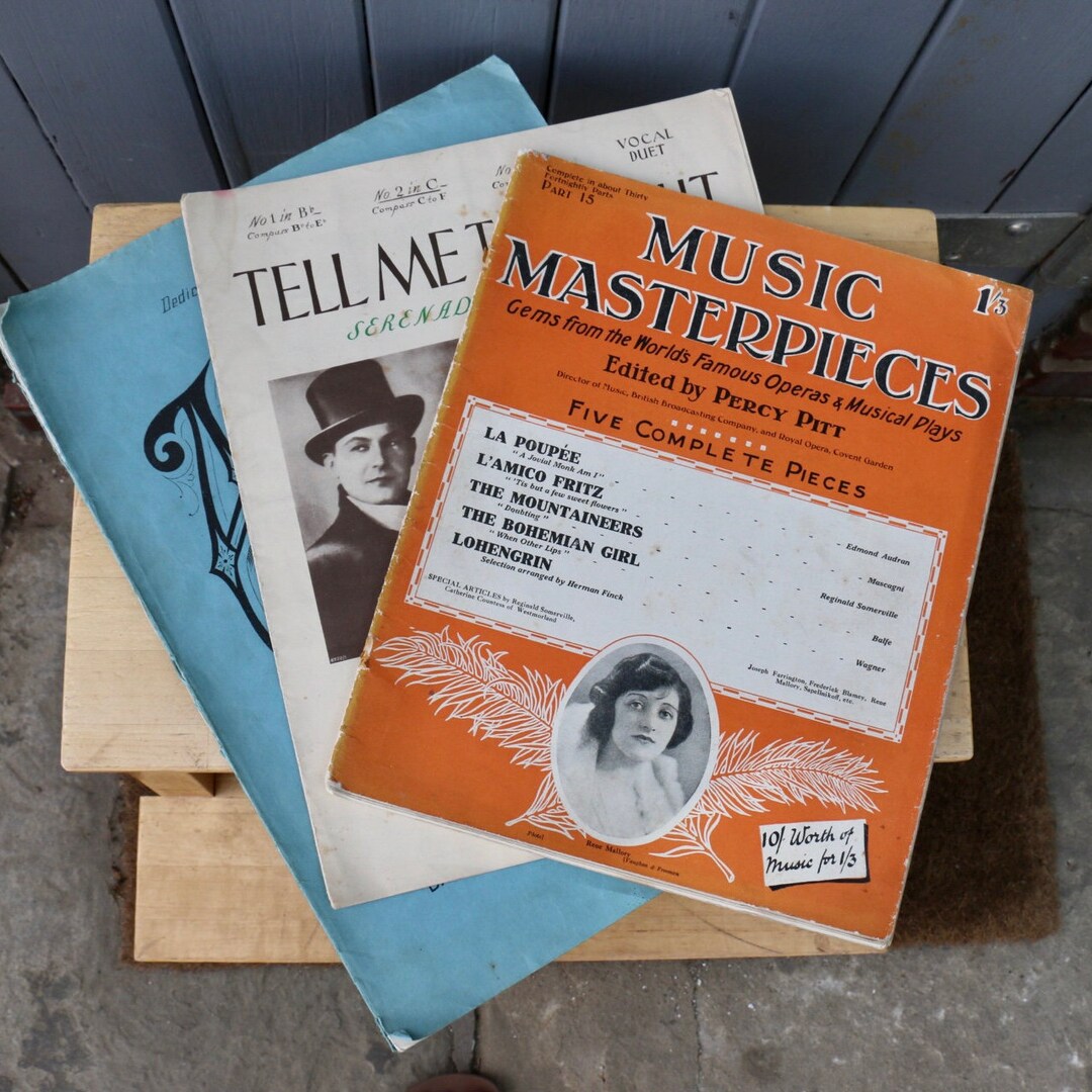 Collection Of 3 X Original Vintage 1920s Music Score Sheets Etsy Collection Of 3 X Original Vintage 1920s Music Score Sheets Etsy