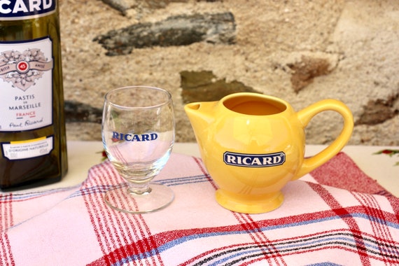 Original Iconic RICARD Yellow Water Jug and One RICARD Glass - Etsy