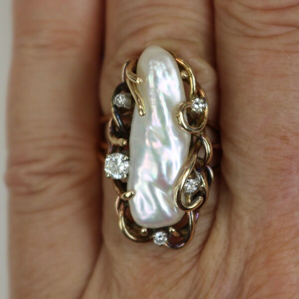 Large Pearl Ring - Etsy