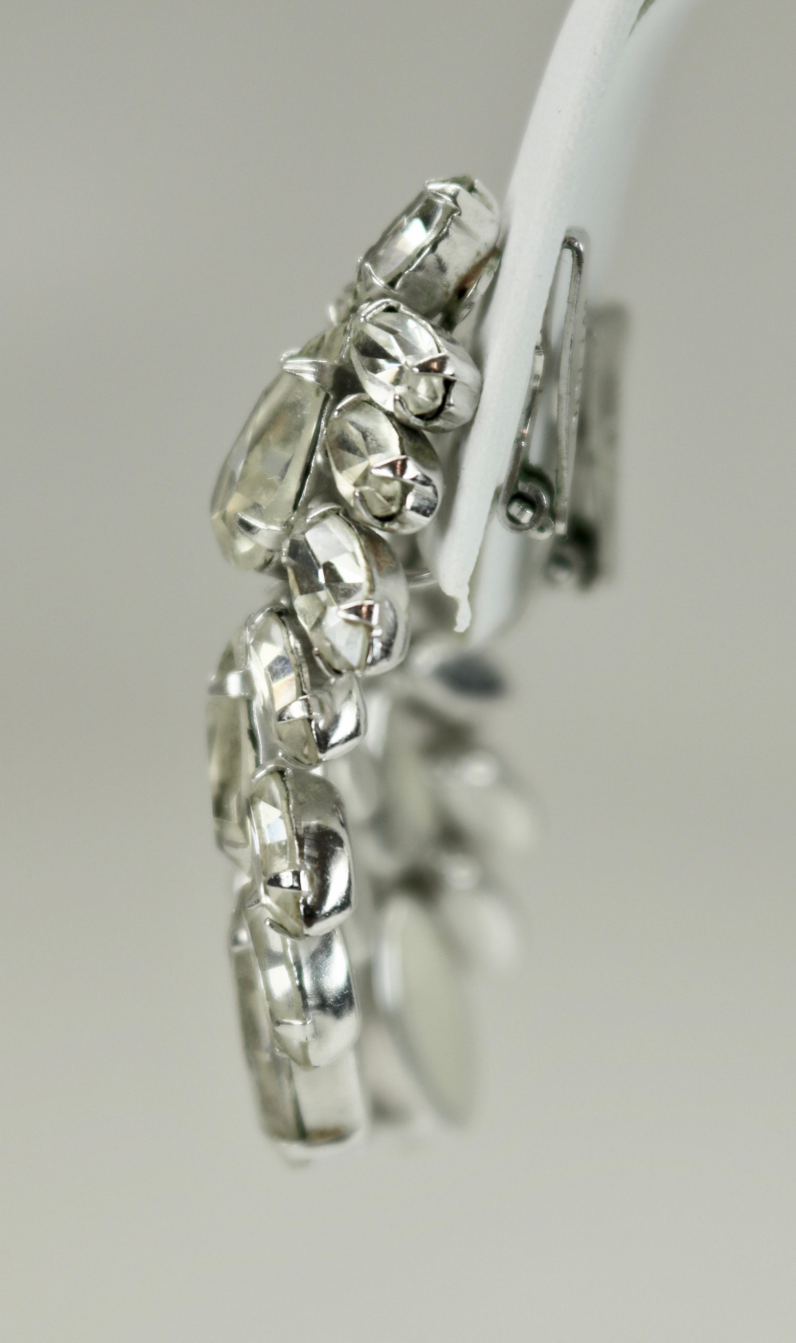 Vintage Weiss Clear Rhinestone Drop Dangle Costume Earrings Etsy