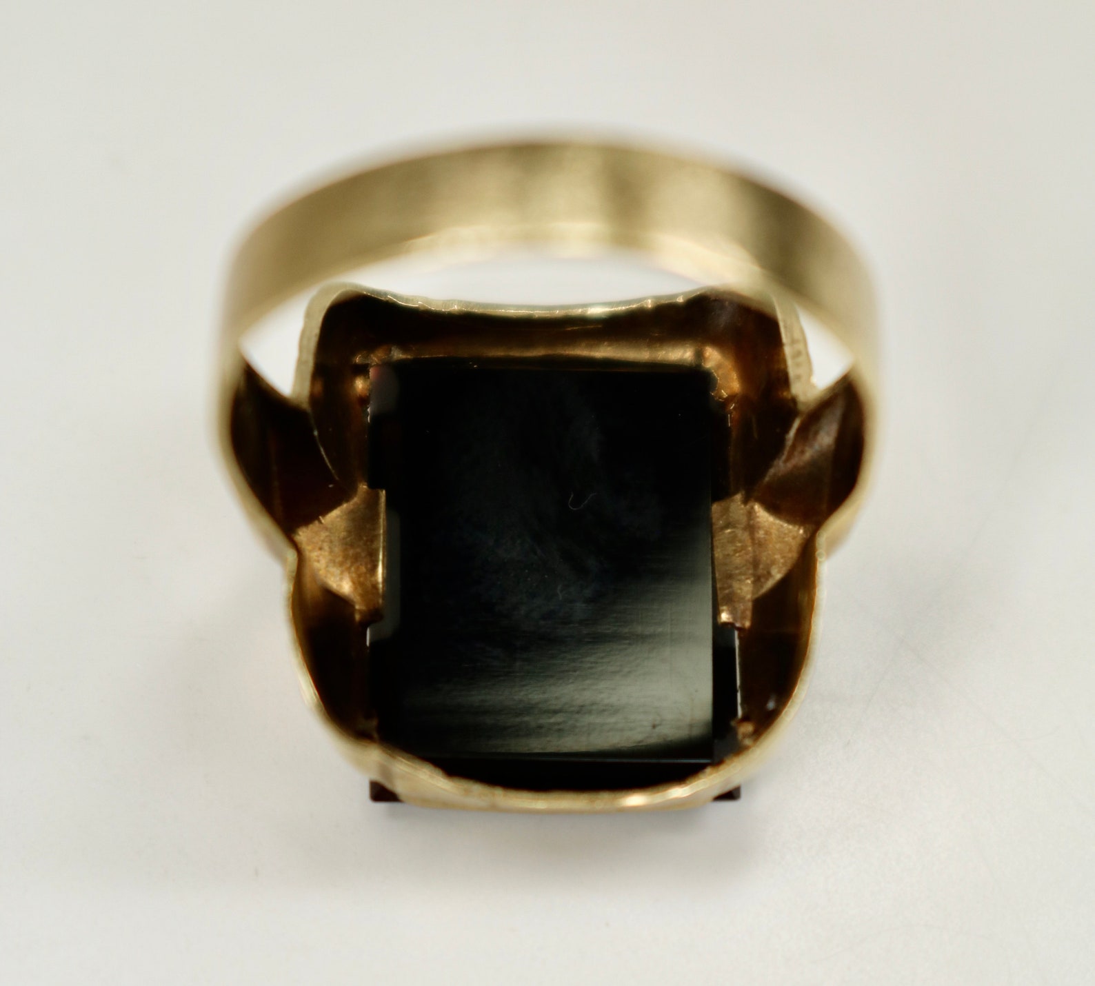 Vintage Mens Ring 10K Yellow Gold Black Onyx Signet DASON Hallmark Mid ...