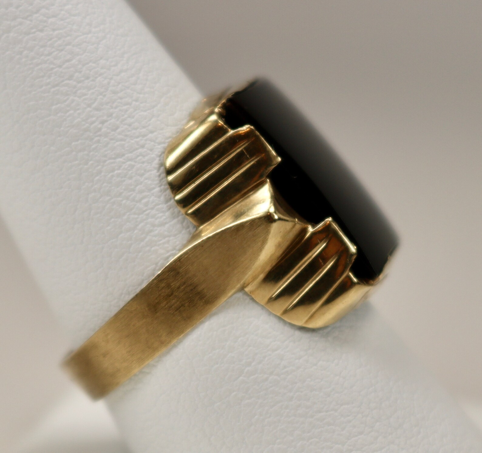 Vintage Mens Ring 10K Yellow Gold Black Onyx Signet DASON Hallmark Mid ...