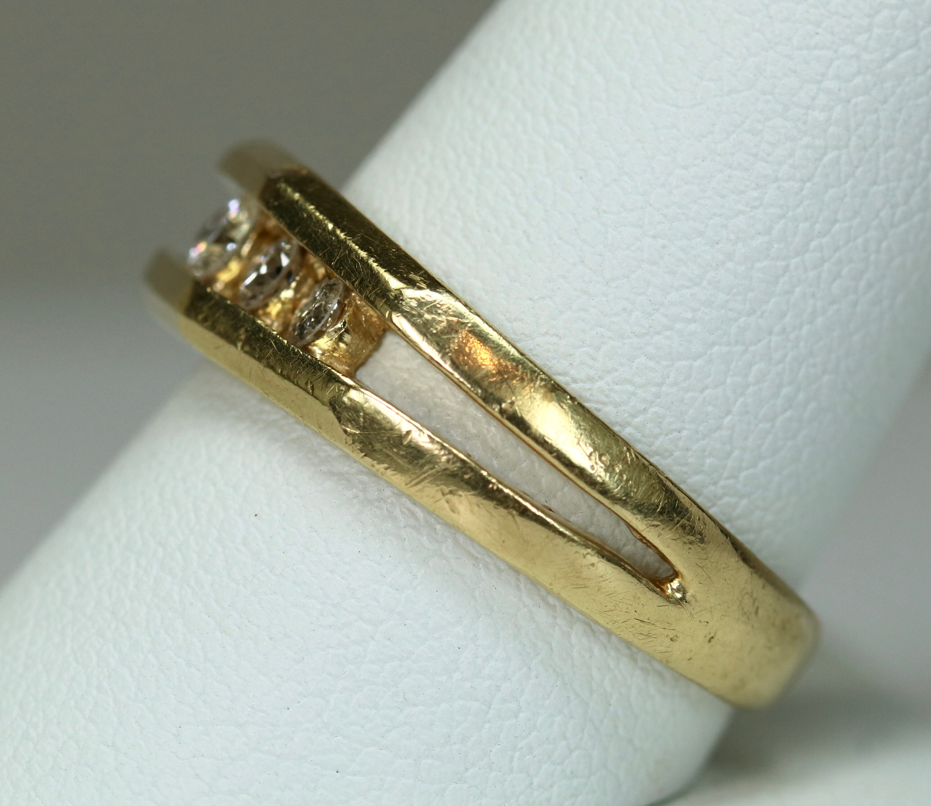 Vintage Mens Mans Ring 14K Yellow Gold 5 Diamond Statement | Etsy