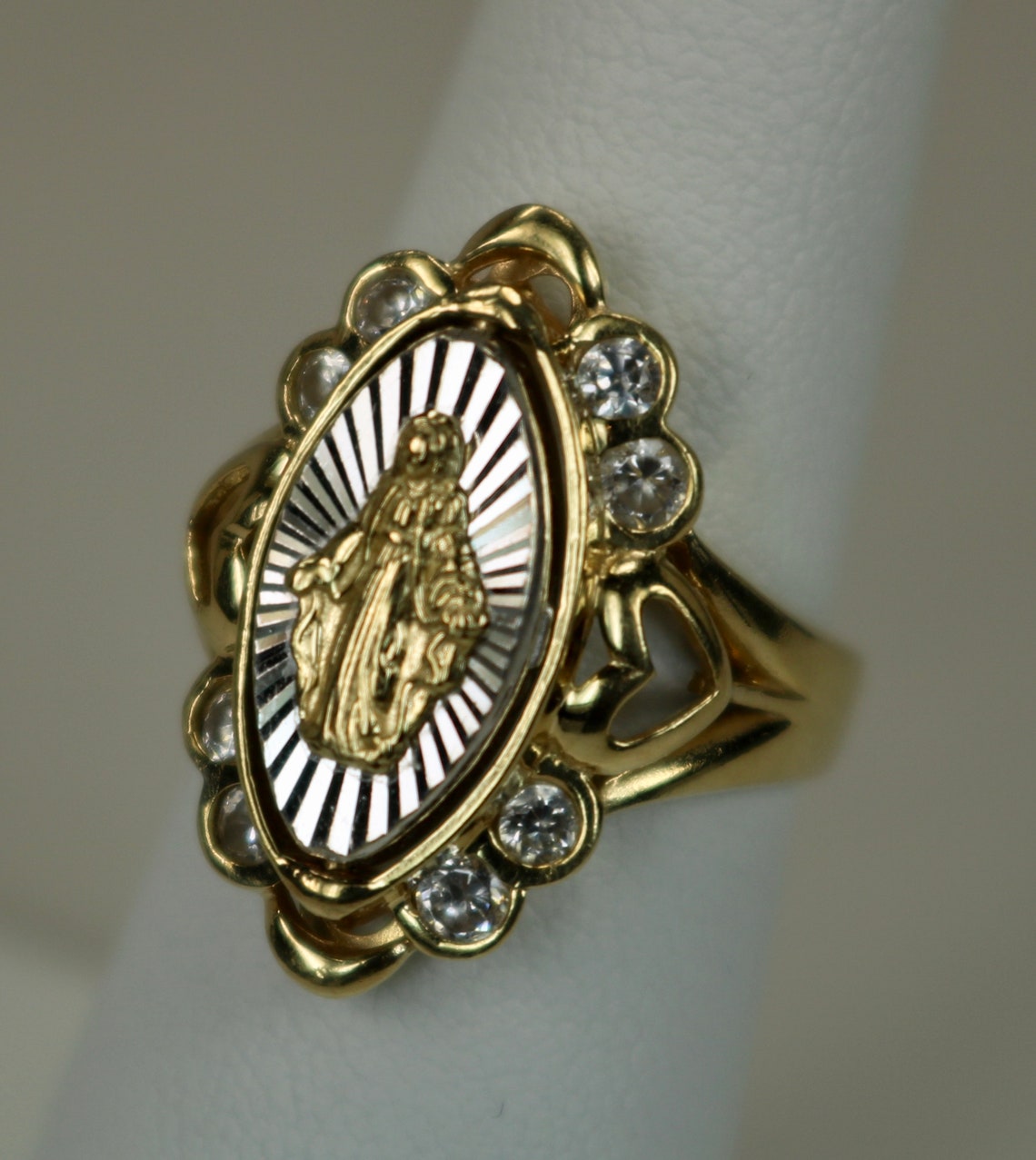 Vintage Religious Spiritual Christian Ladies Ring 14K Yellow | Etsy