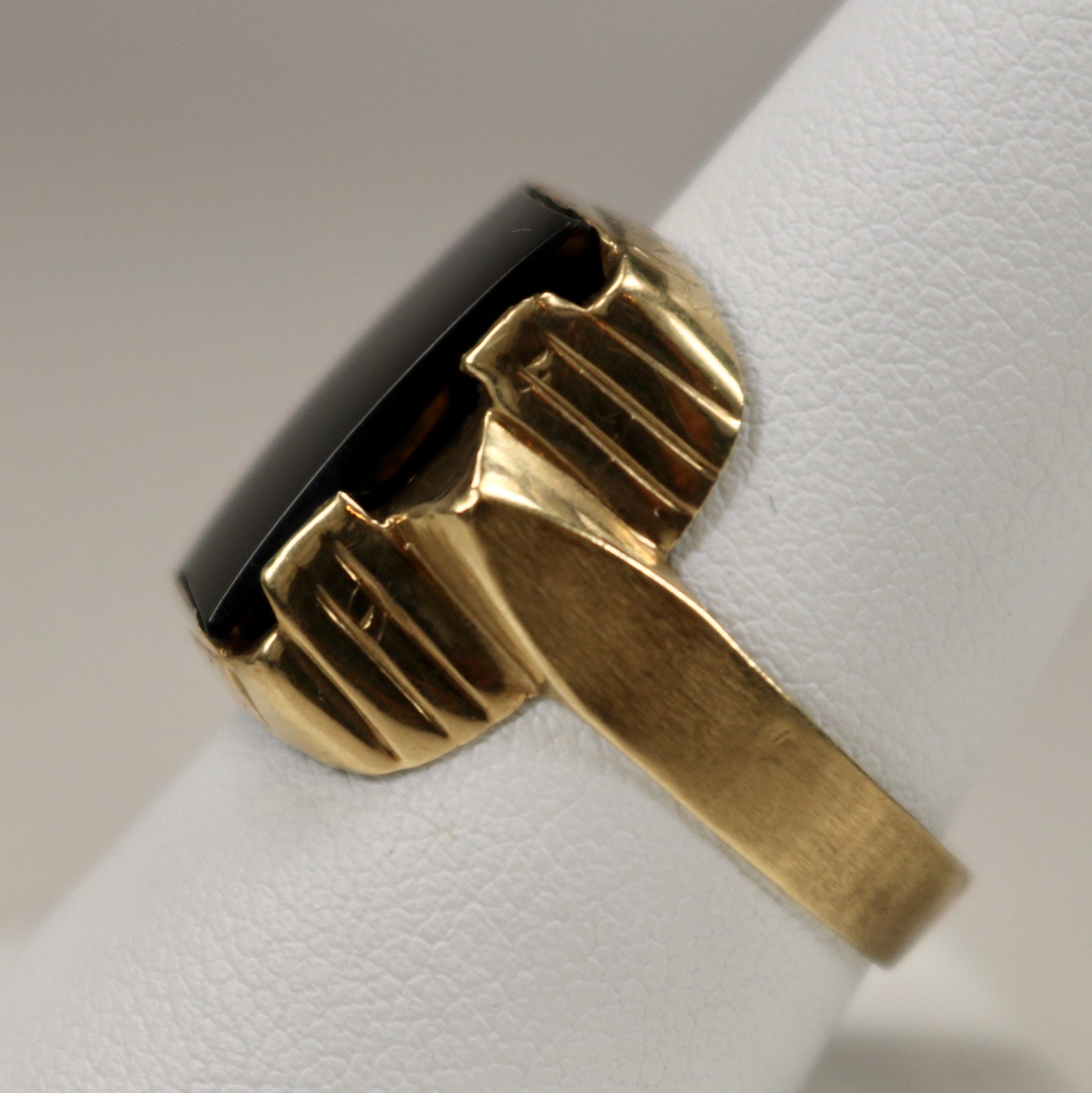 Vintage Mens Ring 10K Yellow Gold Black Onyx Signet DASON Hallmark Mid ...