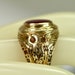 Vintage Mens Mans USN Ring 10K Yellow Gold Ruby United States Navy ...