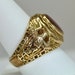 Vintage Mens Mans USN Ring 10K Yellow Gold Ruby United States Navy ...