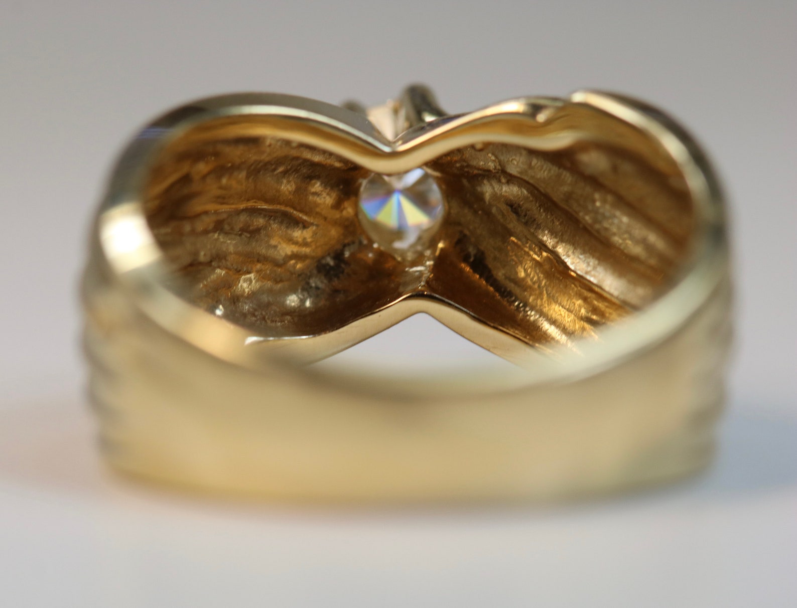 Vintage 14K Yellow Gold Engagement Ring 0.37Carat Round | Etsy