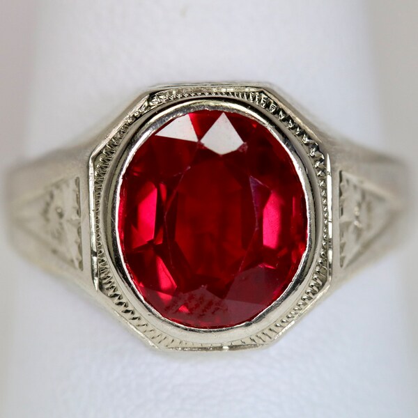 Mens Lab Created Ruby Ring - Etsy