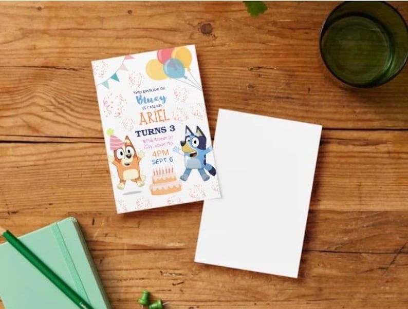 Editable Bluey Birthday Invitation - Etsy