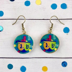 Hanukkah Earrings, Jewish Earrings, Dreidel Earrings, Dreidel Jewelry ...