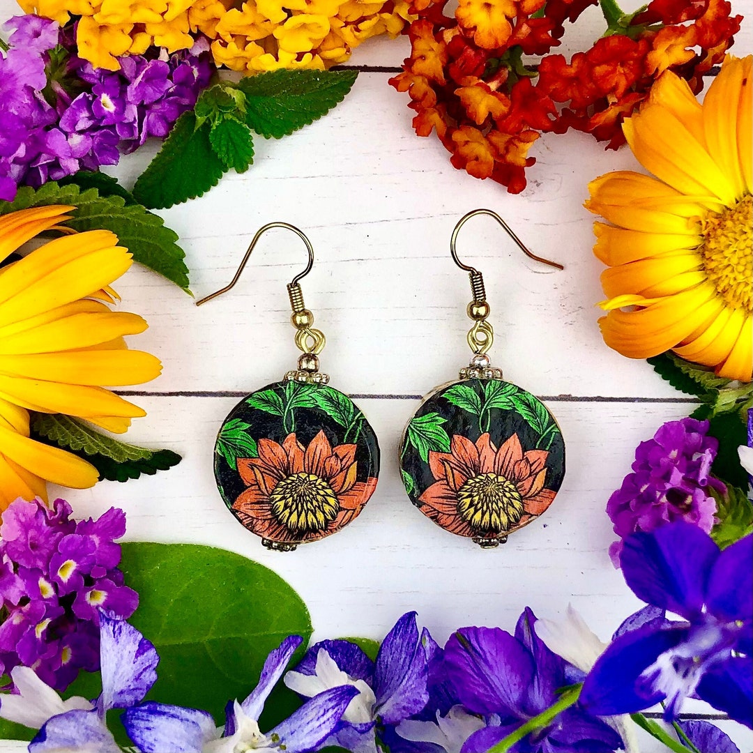 Earth Day Earrings, Flower Earrings, Floral Earrings, Flower Jewelry ...