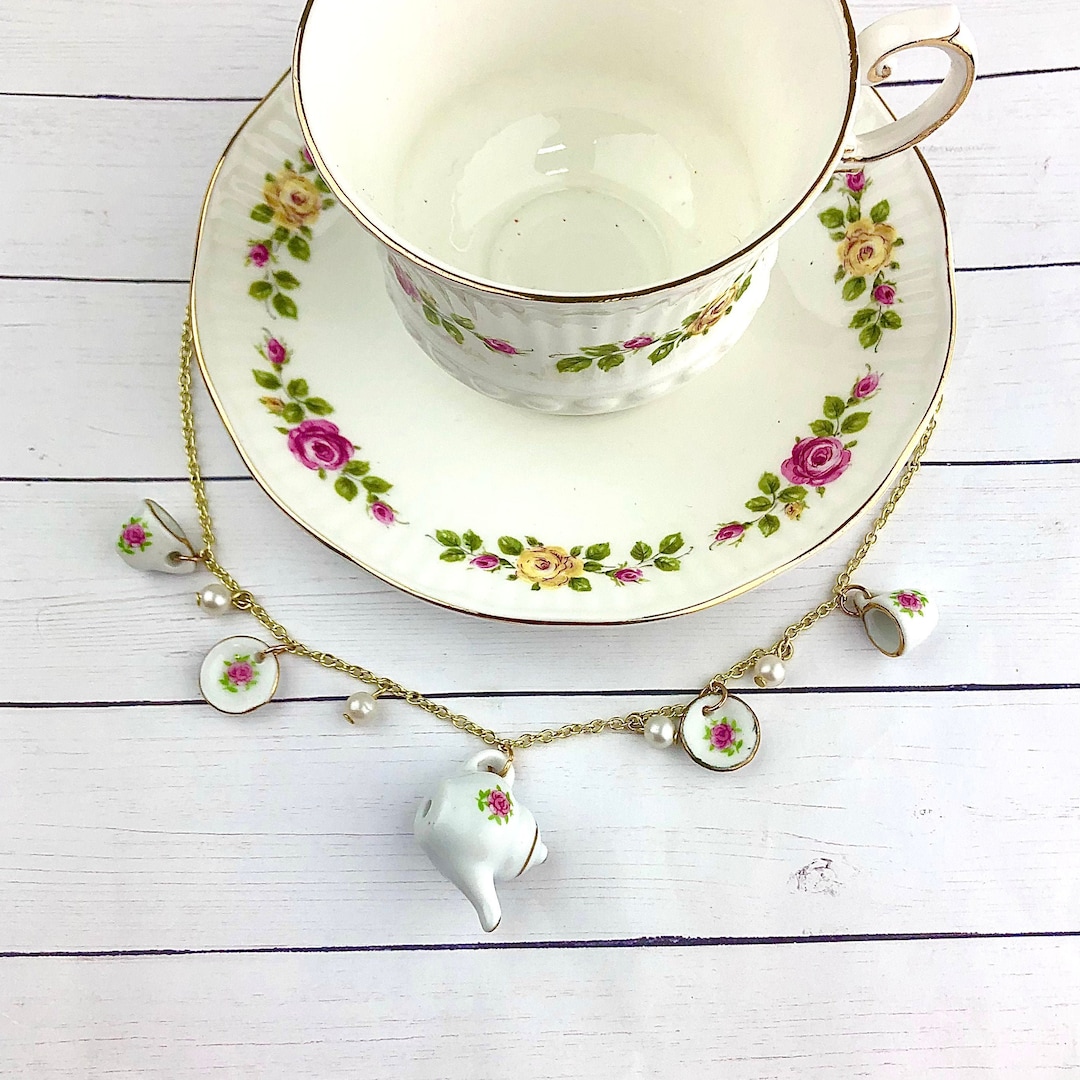 Teapot Necklace With Pearls, Teacup Necklace, Teacup Jewelry, Teapot ...