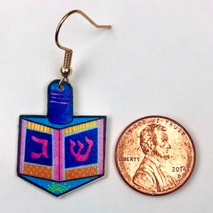 Dreidel Earrings, Hanukkah Earrings, Dreidel Jewelry, Hanukkah Jewelry ...