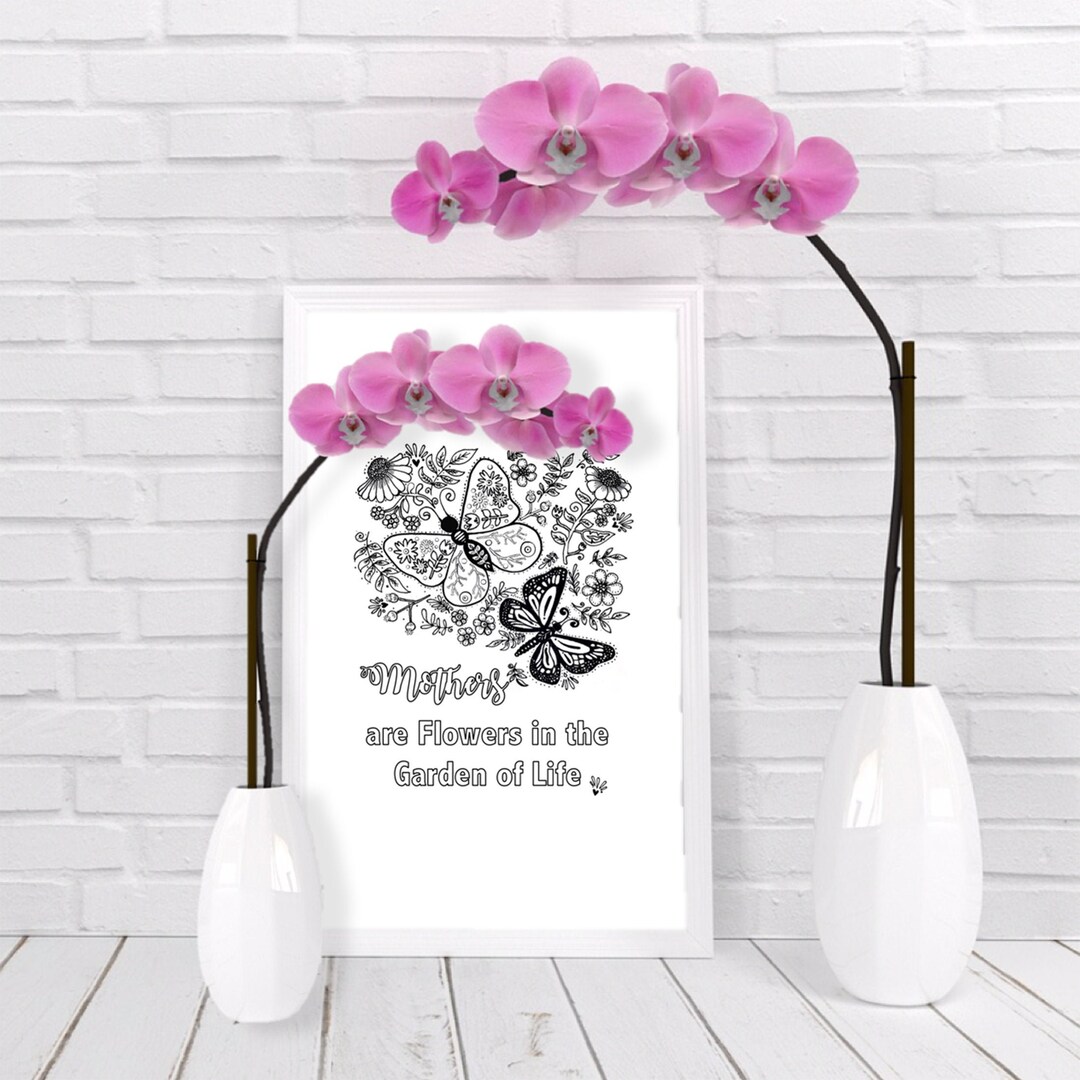 Instant Download Mothers Day Coloring Page, Digital Print to Color ...